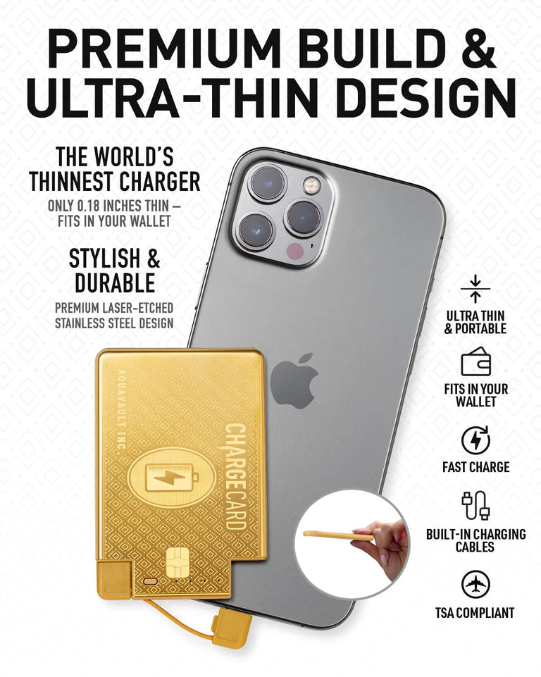 ChargeCard: A Powerful Portable Phone Charger – AquaVault Inc.